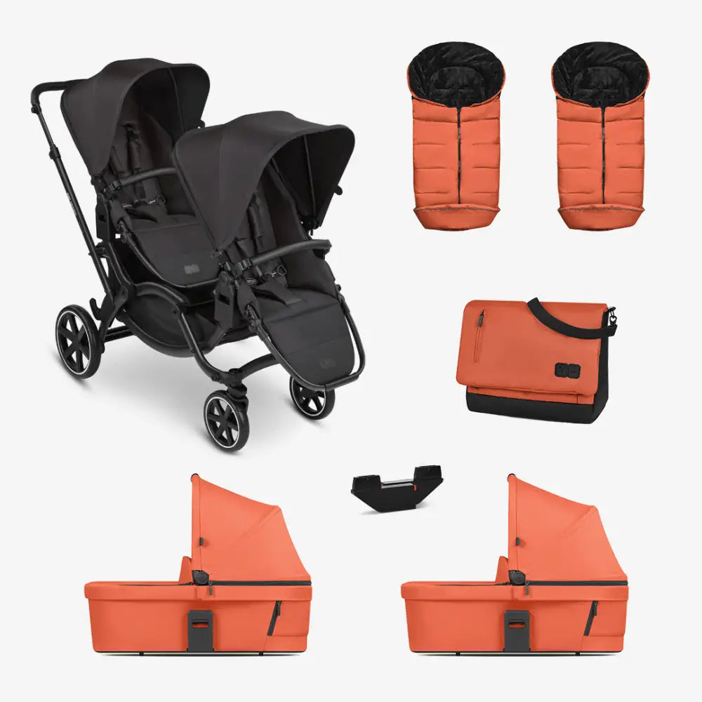 ABC Design Zoom Twin Pram Bundle – Carrot - Baby – Baby Boutique UK