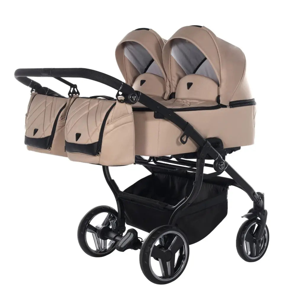 Junama Compact Duo Double Stroller Beige | Slim Twin Pram – Baby ...